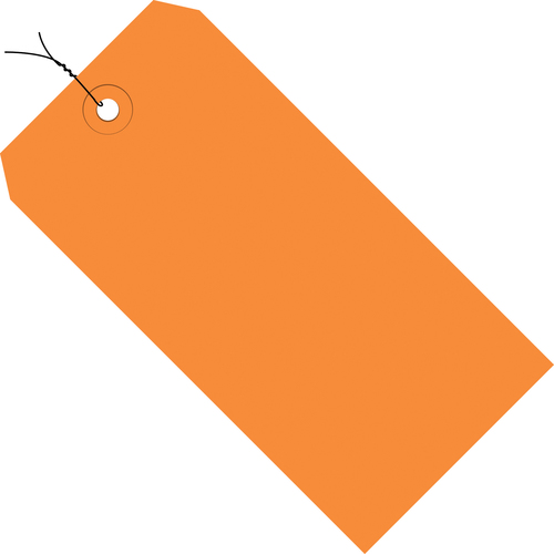 Box Packaging Colored Shipping Tag, 4" x 8", Orange, Pre-Wired, 13 Pt ...