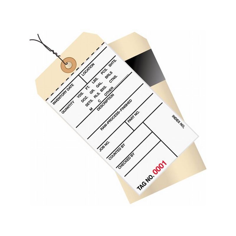 Box Packaging 2-Part Carbon Style Inventory Tags, 3-1/8" x 6-1/4", Pre ...