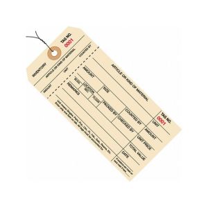 Box Packaging 1-Part Stub Style Inventory Tags, 3-1/8" x 6-1/4", Pre ...