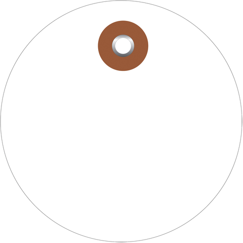 Box Packaging Plastic Circle Tag, 2" Diameter, White, Plain, Vinyl - G26064