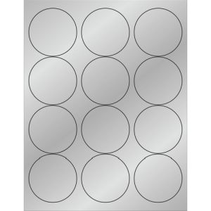 Box Packaging Tape Logic® Foil Circle Laser Label, Silver, 2 1/2 ...
