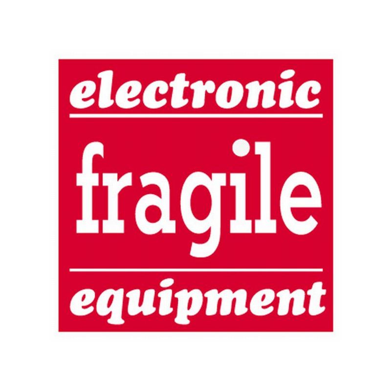 Box Packaging "Fragile - Electronic Equipment" Labels, 4" x 4" - SCL526