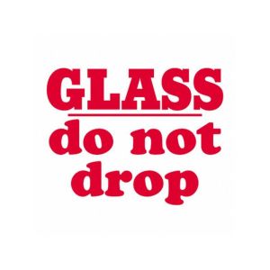 Box Packaging "Glass - Do Not Drop" Labels, 3" x 4" - SCL595R
