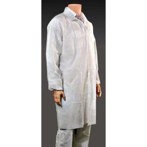 Cellucap Spunbound Polypropylene Full Lab Coats, Medium, White - 3302EW-MED