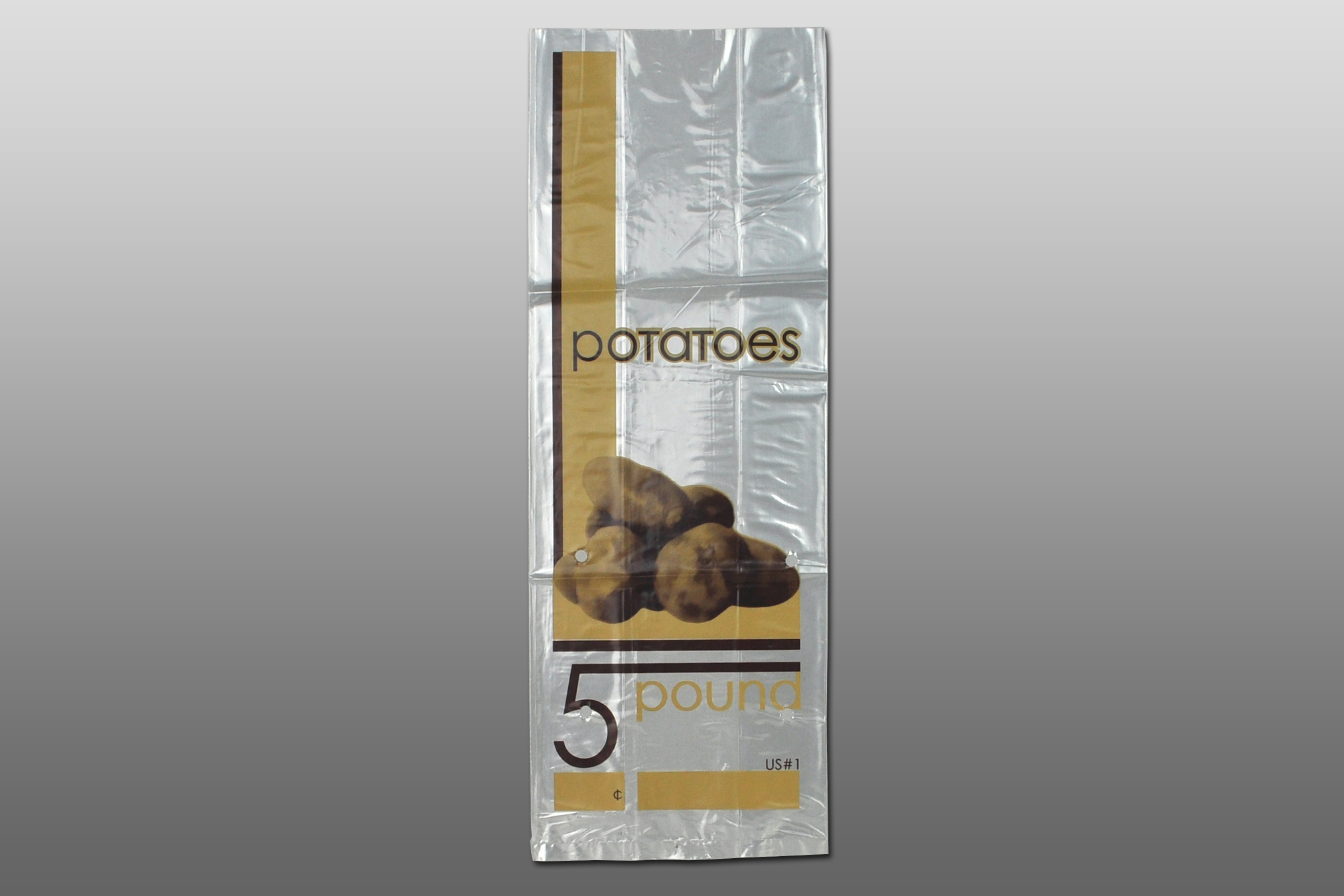 LK Packaging LDPE Vented 5 lb Potato Bag w/ Print, 6 x 3.5 x 16.5, 1.00 ...