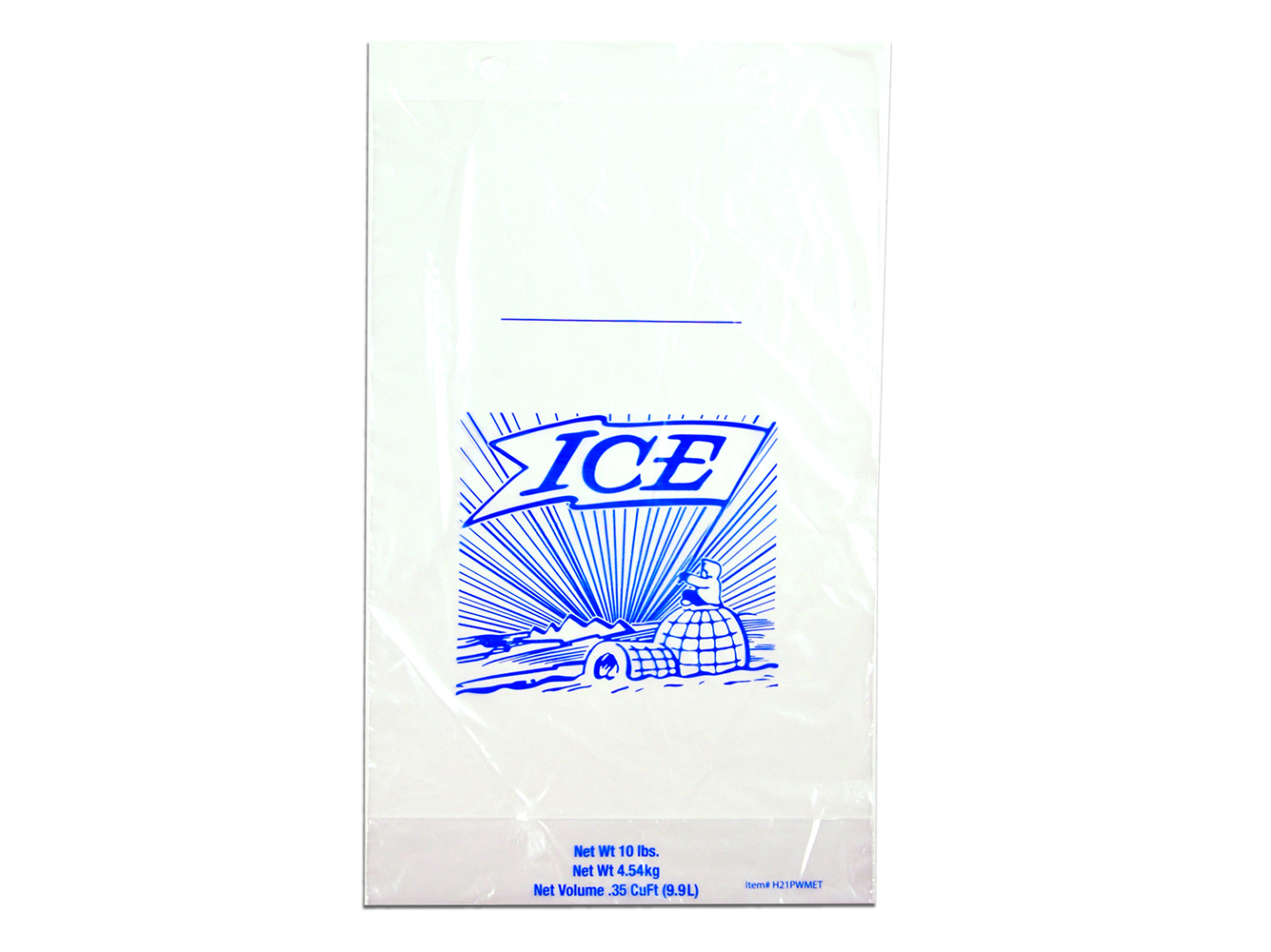 LK Packaging Printed 10 lb Ice Bag on Header, 12 X 19 + 4BG + 1.5LP, 1. ...