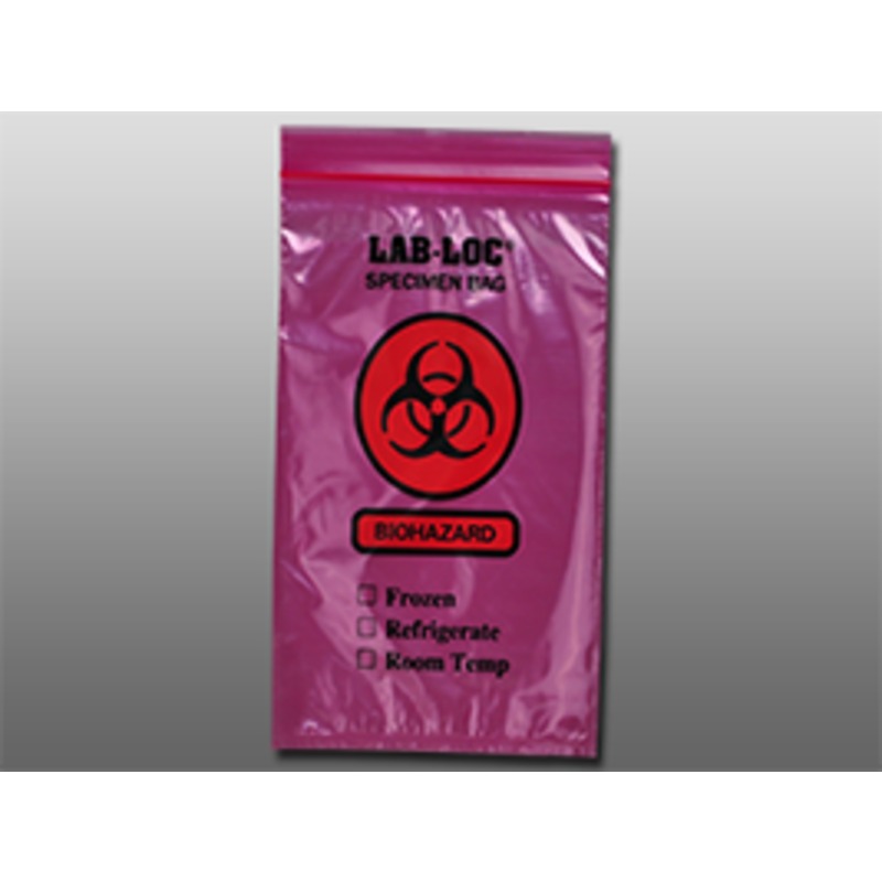 LK Packaging Red Tint Reclosable 3-Wall Specimen Transfer Bag ...