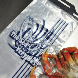 LK Packaging LDPE Printed Seafood Bag, 9 x 15 + 2LP, 1.00 mil, Clear ...