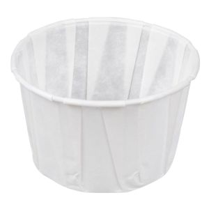 Genpak Paper Pleated Portion Cups, 1 oz, White - F100