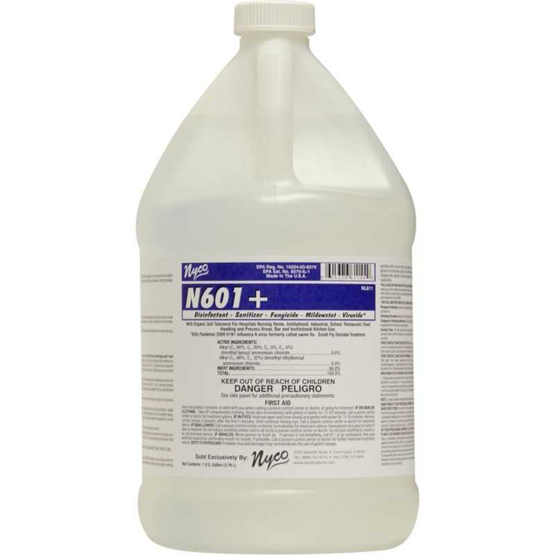 Nyco N601+ No-Rinse Disinfectant/Sanitizer, 4- 1 gal/cs - NL644-G4
