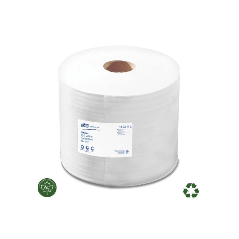 Tork Universal Wiper 330, Pop-Up Box, 2-Ply, White, 9x13" - 130211B