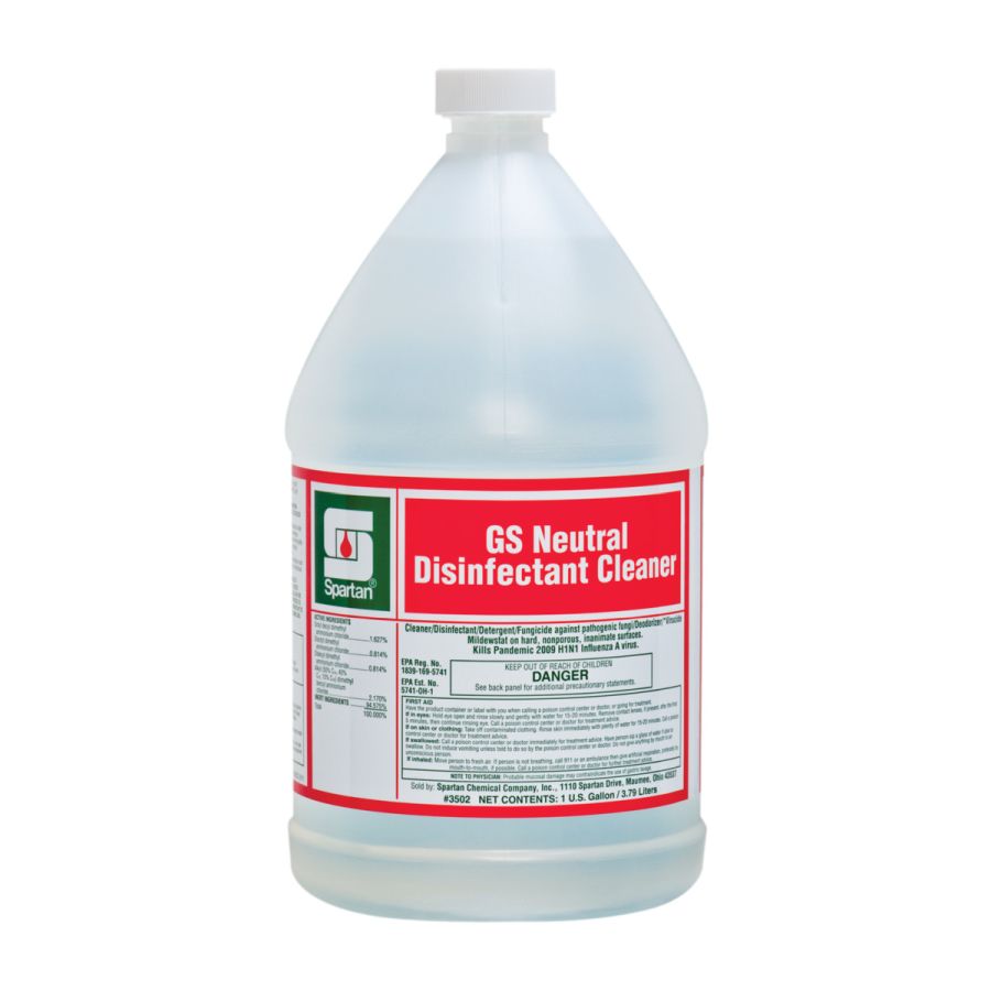 Spartan GS Neutral Disinfectant Cleaner, 1 Gallon, Unscented - 3502-04