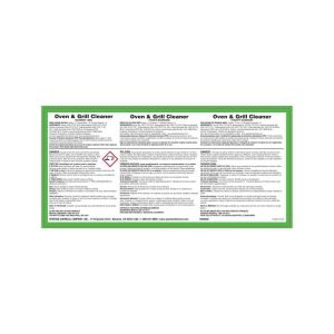 Spartan Label for Oven & Grill Cleaner, 4" x 8" - 9304-00